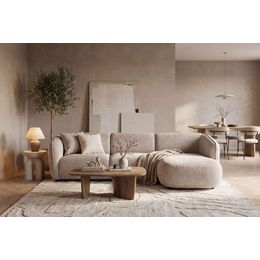 Ecksofa Home Affaire "OSTRUP Rundsofa, L-Form, Naturt&ouml;ne, Boucle oder Chenille", grau (cream), B:280cm H:73cm T:152cm, 100% Polyester, Sofas, Ecksofa, Breite 280 cm, organische Form mit sanften Rundungen