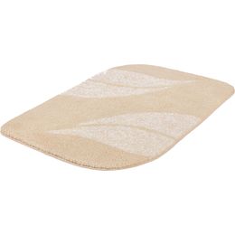 Badematte Meusch "Greta, Badvorleger, Badezimmer Teppich", seide, H:20mm, Polyester, Badematten, Badematte, Badteppich mit dezentem, meliertem Blattmotiv