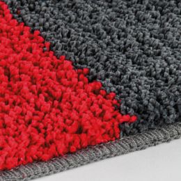 Badematte Kleine Wolke "&raquo;Dynamic&laquo;, Badvorleger, Badezimmer Teppich", rubin, H:20mm, Polyester, Badematten, Badematte, Badteppich, modernes geometrisches Design