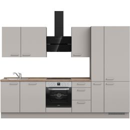K&uuml;chenzeile Nobilia "Touch II", NEU: individuell anpassbar mit gratis Profi-Beratung", grau (k&uuml;che: grau, korpus: steingrau, arbeitsplatte: eiche havanna nachbildung), B:300,3cm H:216,6cm T:60cm, Komplettk&uuml;chen-Sets, K&uuml;chenzeile, vormontiert, Breite 300 cm, Ausrichtung w&auml;hlbar, wahlw. mit E-Ger&auml;ten