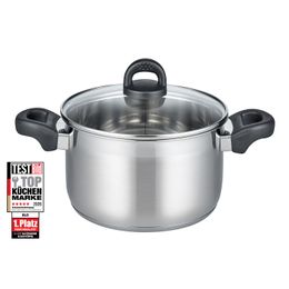 Fleischtopf ELO Basic "Turmalin", grau (edelstahlfarben), B:21cm H:10cm L:33cm &Oslash;:20cm, T&ouml;pfe, Fleischtopf, &Ouml;l Dosierringe, Induktion