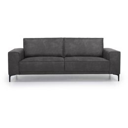 3-Sitzer OTTO HOME "OLAND, B: 224 cm - Skandi-Design", grau (anthrazit), B:224cm H:85cm T:83cm, 100% Polyester, Sofas, Struktur, Flachgewebe, Luxus-Microfaser, Boucle