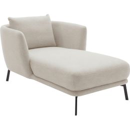 Sch&ouml;ner Wohnen Kollektion Chaiselongue "Pearl - 5 Jahre Hersteller-Garantie, auch in Boucl&eacute;. Recamiere, bequem", wei&szlig;, B:101cm H:71cm T:161cm, 96% Polyester, 4% Polyacryl, SCH&Ouml;NER WOHNEN-KOLLEKTION, Sofas, Chaiselongue, Ma&szlig;e (B/H/T): 101/71/161 cm, F&uuml;&szlig;e aus Metall
