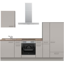 K&uuml;chenzeile Nobilia "Touch I", NEU: individuell anpassbar mit gratis Profi-Beratung", grau (k&uuml;che: grau, korpus: steingrau, arbeitsplatte: eiche havanna nachbildung), B:270,3cm H:216,6cm T:60cm, Komplettk&uuml;chen-Sets, K&uuml;chenzeile, vormontiert, Breite 270 cm, Ausrichtung w&auml;hlbar, wahlw. mit E-Ger&auml;ten