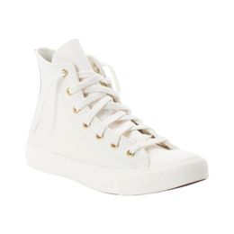 Sneaker Converse "CHUCK TAYLOR ALL STAR GOLD LUXE", Jungen, Gr. 37, wei&szlig; (egret, metallic light gold), Leder, Schuhe Sneaker