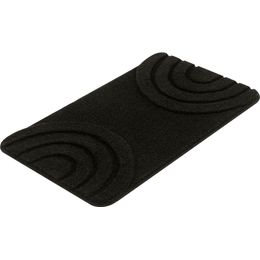 Badematte Kleine Wolke "Bow, Badvorleger, Badezimmer Teppich", schwarz, H:25mm, Polyacryl, Badematten, Badematte, Badteppich, Uni Faben, Hoch/Tief Effekt