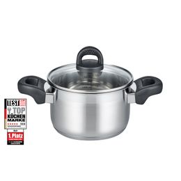 Fleischtopf ELO Basic "Turmalin", grau (edelstahlfarben), B:17cm H:8cm L:29,5cm &Oslash;:16cm, T&ouml;pfe, Fleischtopf, &Ouml;l Dosierringe, Induktion