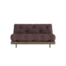 Daybett Karup Design "Roots Sofa Bed, Schlafsofa,, Bettfunktion, FSC-Massivholz", braun, B:160cm H:85cm, Bezug: 80% Baumwolle, 20% Polyester, Daybetten, Inkl. Futonmatratze, Made in Europe, langlebig, B: 140 oder 160 cm