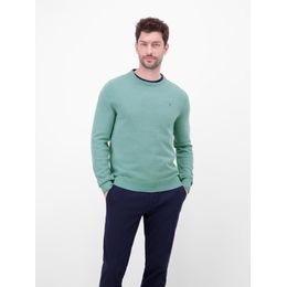 Strickpullover Lerros, Herren, Gr. L, arctic blau, Strick, Obermaterial: 100% Baumwolle, unifarben, regular fit taillenbedeckt, Rundhals, Rippb&uuml;ndchen, Pullover Strickpullover, mit Rippb&uuml;ndchen