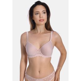 Sassa Mode B&uuml;gel-BH SASSA "Dotted Mesh", Damen, Gr. 70, Cup E, beige (natur), Microtouch, Jacquard: 90% Polyamid, 10% Polyethylen. Obermaterial: 90% Polyester, 10% Elasthan. Spitze: 90% Polyamid, 10% Elasthan, unifarben, normal, BHs B&uuml;gel-BH, mit Spitzeneinsatz, mit Schale, atmungsaktiv, leicht, feminin
