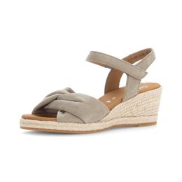 Keilsandalette Gabor "Athen", Damen, Gr. 37, schilf, Ziegenveloursleder, unifarben, Schuhe, Plateau, Sommerschuh in Bequemweite G (=weit)