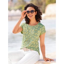 Rundhalsshirt Inspirationen "Druck-Shirt", Damen, Gr. 36, bunt (eucalyptus, zitrone, bedruckt), 100% Baumwolle, gebl&uuml;mt, gemustert, Rundhals, Shirts Rundhalsshirt