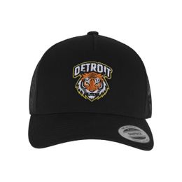 Trucker Cap MisterTee "MisterTee Detroit Tiger Head Patch 5-Panel Retro Trucker Cap", Herren, Gr. onesize, schwarz, 60% Baumwolle, 40% Polyester, Caps