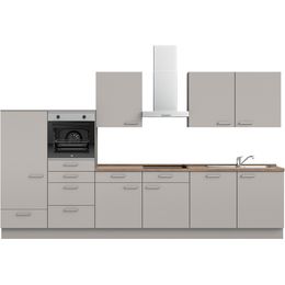 K&uuml;chenzeile Nobilia "Touch I", NEU: individuell anpassbar mit gratis Profi-Beratung", grau (k&uuml;che: grau, korpus: steingrau, arbeitsplatte: eiche havanna nachbildung), B:360,3cm H:216,6cm T:60cm, Komplettk&uuml;chen-Sets, K&uuml;chenzeile, vormontiert, Breite 360 cm, Ausrichtung w&auml;hlbar, wahlw. mit E-Ger&auml;ten