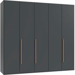 Dreht&uuml;renschrank wimex "London, erh&auml;ltlich in den Breiten 180cm, 225cm oder 270cm", grau (grafit, griffe artisan eiche nachbildung), B:225cm H:208cm T:58cm, Holzwerkstoff, Schr&auml;nke, Dreht&uuml;renschrank, wahlweise mit Basic- oder Premium-Ausstattung erh&auml;ltlich
