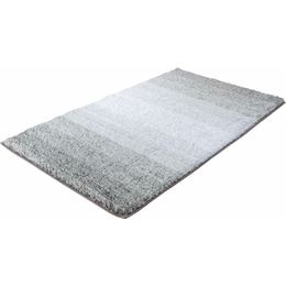 Badematte Kleine Wolke "Oslo, Badvorleger, Badezimmer Teppich" Gr. 4, grau (platinfarben), H:30mm, Kunstfaser, Badematten, Badematte, Badteppich, Melange Effekt, gestreift, Farbverlauf