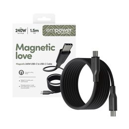 USB-Kabel "Magnetic 240W USB-C-USB zu C Kabel USB 2.0 1,5 m", schwarz, 150cmcm, EMPOWER BY PANZERGLASS, Kabel