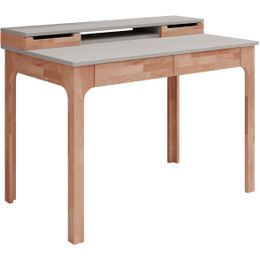 Schreibtisch OTTO HOME "Citra", beige (natur, wei&szlig;), B:110cm H:91cm T:65cm, Tische, Schreibtisch, mit melaminbeschichteter Tischplatte, aus teilmassivem Holz