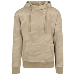 Hoodie Urban Classics "Urban Classics Herren High Neck Camo Hoody", Herren, Gr. M, sand camo, 60% Baumwolle, 40% Polyester, mehrfarbig, Sweatshirts Hoodie