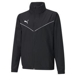Windbreaker Puma "TEAMRISE ALL WEATHER JKT JR", Kinder, Gr. 128, Puma schwarz, Puma wei&szlig;, Obermaterial: 100% Polyester, unifarben, regular fit normal, Jacken Windbreaker, sportlicher Stil, mit Kapuze, mit Rei&szlig;verschlusstasche, Regular Fit