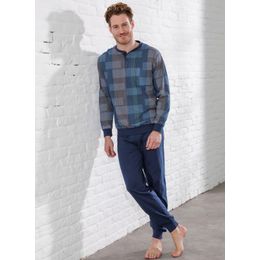 Schlafanzug Normann, Herren, Gr. 44/46, blau (marine), 100% Baumwolle, Homewear-Sets Schlafanzug