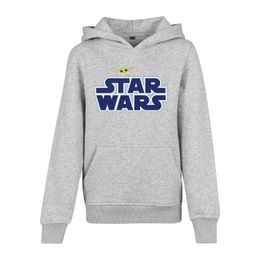 Hoodie MisterTee "MisterTee Herren Kids Star Wars Blue Logo Hoody", Jungen, Gr. 110/116, erdgrau, 65% Baumwolle, 35% Polyester, unifarben, Sweatshirts Hoodie