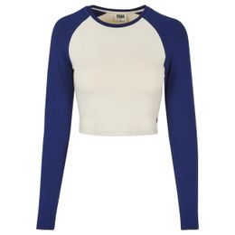 Langarmshirt Urban Classics "Urban Classics Damen", Damen, Gr. 4XL, sandwei&szlig;, spaceblau, 95% Baumwolle, 5% Elasthan, unifarben, normal, Rundhals, Shirts Langarmshirt
