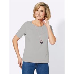Rundhalsshirt Casual Looks "Shirt", Damen, Gr. 36, grau, 100% Baumwolle, unifarben, Rundhals, Shirts Rundhalsshirt