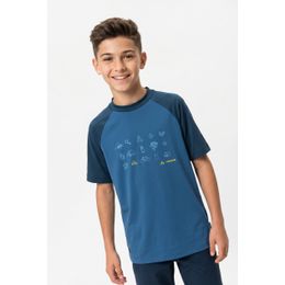 Funktionsshirt Vaude "Kids Solaro T-Shirt III", M&auml;dchen, Gr. 134/140, blau (ultramarine), Obermaterial: 91% Polyester, 9% Elasthan, normal, Rundhals, Shirts Funktionsshirt, f&uuml;r Kinder, elastisches Material, schnelltrocknend, hoher UV-Schutz