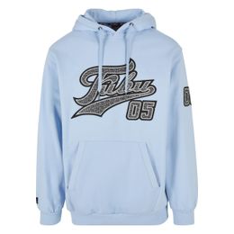 Hoodie Fubu "Fubu Herren FM224-035-1 Varsity Heavy Hoodie", Herren, Gr. L, light blau, 80% Baumwolle, 20% Polyester, Sweatshirts Hoodie
