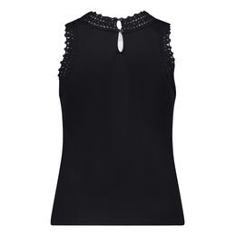 BETTY & CO Tr&auml;gertop BETTY & CO "Damen ohne Arm", Damen, Gr. L, schwarz, Obermaterial: 96% Baumwolle, 4% Elasthan. Besatz: 100% Baumwolle, figurbetont normal, Rundhals, Tops Tr&auml;gertop