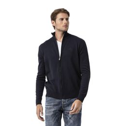 Cipo & Baxx Cardigan CIPO & BAXX "Pullover", Herren, Gr. L, blau (navyblau), 50% Baumwolle, 50% Polyacryl, unifarben, regular fit, Raglan&auml;rmel, Strickjacken, im sportlichen Look