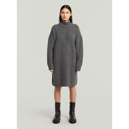 G-Star Raw Bodykleid G-STAR "Cable Loose Knit Kleid", Damen, Gr. L, Normalgr&ouml;&szlig;en, granite htr, Obermaterial: 100% Wolle, Kleider