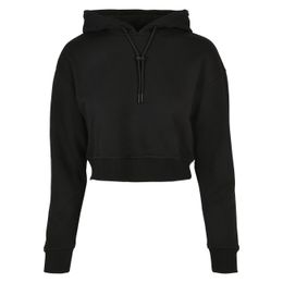 Rundhalspullover Urban Classics "Urban Classics Damen Ladies Short Terry Hoody", Damen, Gr. 5XL, schwarz, 65% Baumwolle, 35% Polyester, unifarben, normal, ohne Ausschnitt, Pullover Rundhalspullover