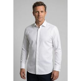 Businesshemd OLYMP "No. Six super slim", Herren, Gr. 38, N-Gr, beige (hellbeige), Web, Obermaterial: 97% Baumwolle, 3% Elastolefin, k&ouml;rpernah, Umschlagmanschette, Hemden