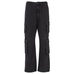 Stoffhose 2Y STUDIOS "2Y Studios 2Y Aidan Cargo Baggy Jeans", Herren, Gr. 30, Normalgr&ouml;&szlig;en, washed schwarz, 100% Baumwolle, unifarben, normal, Hosen Stoffhose