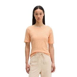 Marc O'Polo T-Shirt MARC O'POLO "mit U-Boot-Ausschnitt", Damen, Gr. S, soft peach, Obermaterial: 100% Baumwolle, unifarben, Basic, regular fit, U-Boot-Ausschnitt, Shirts T-Shirt