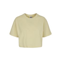 Bigshirt Urban Classics "Urban Classics Damen Ladies Short Oversized Tee", Damen, Gr. 4XL, softgelb, 100% Baumwolle, unifarben, oversize, Rundhals, Shirts