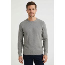 Strickpullover Lerros, Herren, Gr. L, basalt grau, Strick, Obermaterial: 100% Baumwolle, unifarben, regular fit taillenbedeckt, Rundhals, Rippb&uuml;ndchen, Pullover Strickpullover, mit Rippb&uuml;ndchen