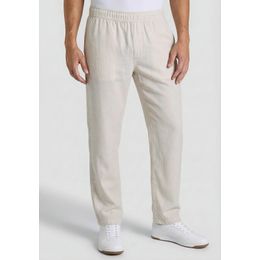 Schlupfhose John Devin "Leinen-Mix", Herren, Gr. M (48/50), N-Gr, beige, Web, Obermaterial: 70% Viskose (LENZING&trade; ECOVERO&trade;), 30% Leinen, regular fit lang, Hosen Schlupfhose