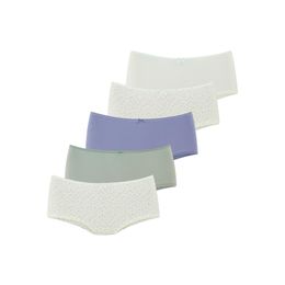 Panty Vivance, Damen, Gr. 32/34, mint mix, Jersey, Obermaterial: 95% Baumwolle, 5% Elasthan, bedruckt, unifarben, k&ouml;rpernah, Unterhosen Panty, mit kleiner H&auml;kelkante, angenehme Baumwollqualit&auml;t
