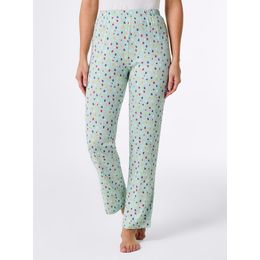 w&auml;schepur Schlafhose W&Auml;SCHEPUR, Damen, Gr. 40/42, Normalgr&ouml;&szlig;en, gr&uuml;n (kalkmint, bedruckt), 100% Baumwolle, gemustert, gepunktet, Hosen Schlafhose