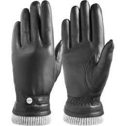 Lederhandschuhe Pearlwood "SUNNY", Damen, Gr. 7.5, schwarz, Schafsleder, Handschuhe, anschmiegsamer Elastikbund sch&uuml;tz vor Wind, Regen, K&auml;lte und Schmutz