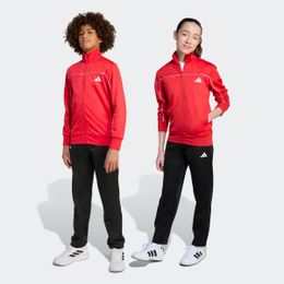 Trainingsanzug adidas Sportswear "COLOUR POP AUS TRIKOT F&Uuml;R KINDER", Jungen, Gr. 176, rot (pure ruby, wei&szlig;), Obermaterial: 100% Polyester, Sportanz&uuml;ge Trainingsanzug, f&uuml;r Kinder und Teens, zweiteiliges Set, mit Stehkragen