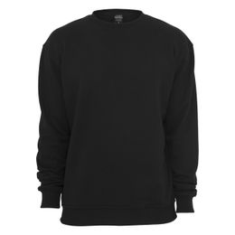 Rundhalspullover Urban Classics "Urban Classics Herren Crewneck Sweatshirt", Herren, Gr. L, schwarz, 65% Baumwolle, 35% Polyester, unifarben, loose fit, Rundhals, Pullover Rundhalspullover