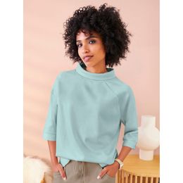 Sweatshirt Heine, Damen, Gr. 40, gr&uuml;n (mint), 50% Modal, 44% Polyester, 6% Elasthan, unifarben, Sweatshirts Sweatshirt