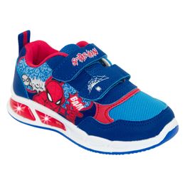 Sneaker Disney "SPIDERMAN", M&auml;dchen, Gr. 26, blau, Textil, Schuhe Sneaker, mit cooler Blinkfunktion