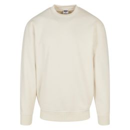 Rundhalspullover Urban Classics "Urban Classics Herren Crewneck Sweatshirt", Herren, Gr. M, sandwei&szlig;, 65% Baumwolle, 35% Polyester, unifarben, loose fit, Rundhals, Pullover Rundhalspullover