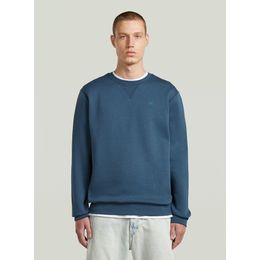 G-Star Raw Longpullover G-STAR "Premium Core Sweatshirt", Herren, Gr. L, rank blau, Obermaterial: 55% Baumwolle, 45% Polyester, Pullover Longpullover