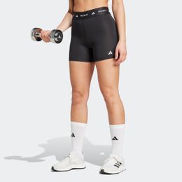 Shorts adidas Performance "TECHFIT LEGGINGS", Damen, Gr. L, L&auml;nge 5, schwarz (schwarz, innenbeinl&auml;nge ca. 13 cm), Obermaterial: 73% Polyester, 27% Elasthan, Hosen Shorts